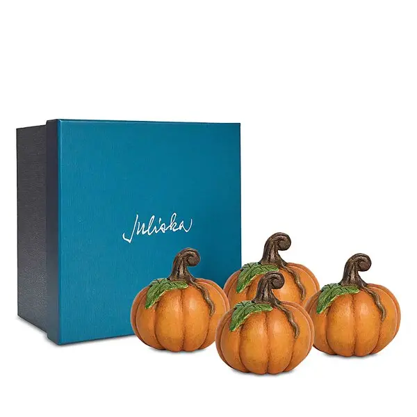 JULISKA Forest Walk Pumpkin Place Card Holders, Set Of 4 - Multi