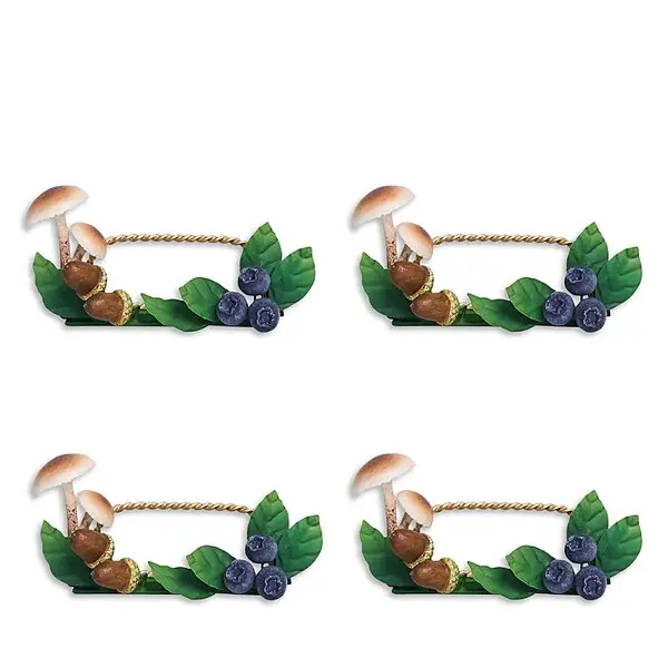JULISKA Forest Walk Mushroom & Acorn Place Card Holders, Set Of 4 - Multi