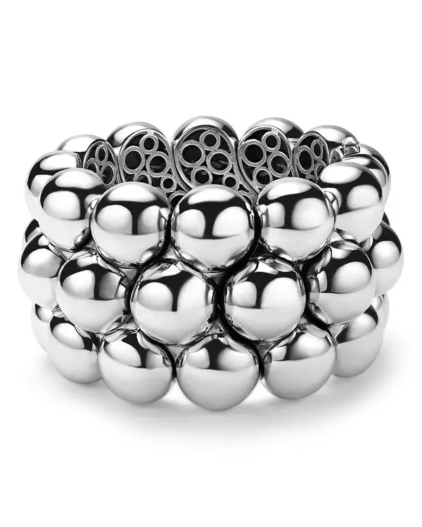 Lagos Sterling Caviar Bubbly Bangle Bracelet - Silver