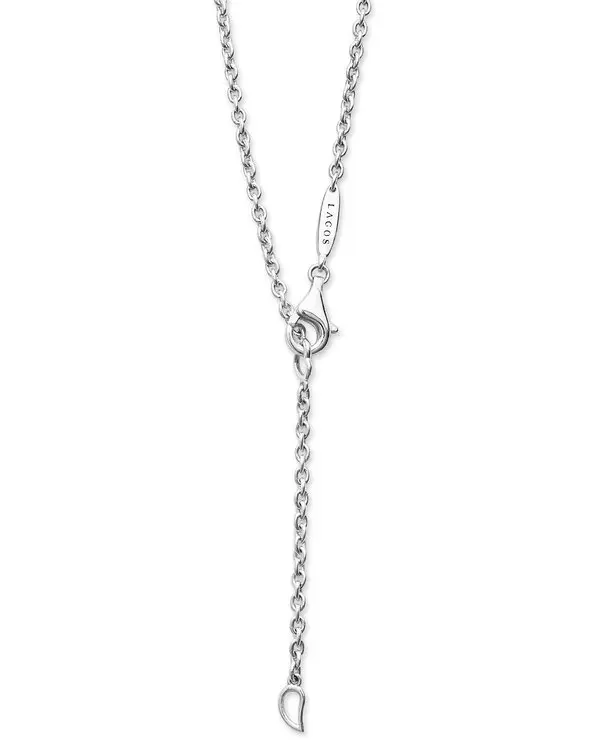 Lagos 18k Yellow Gold & Sterling Diamond Interlocking Circle Pendant Necklace - Silver