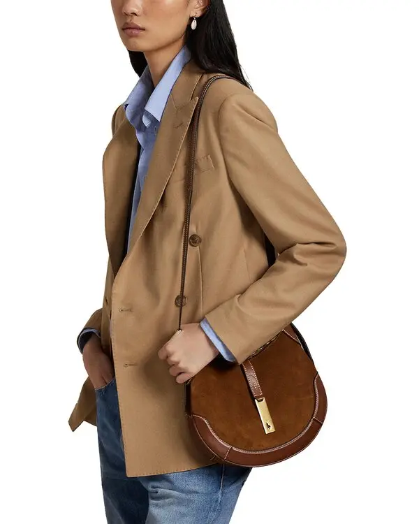 Polo Ralph Lauren Polo Id Suede Leather Shoulder Bag - Cinnamon/cuoio