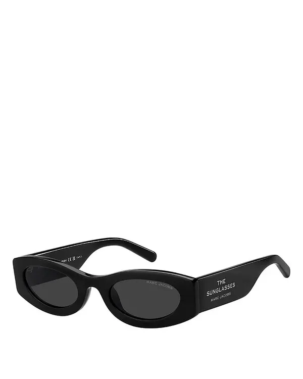 Marc Jacobs Oval Sunglasses, 51mm - Black