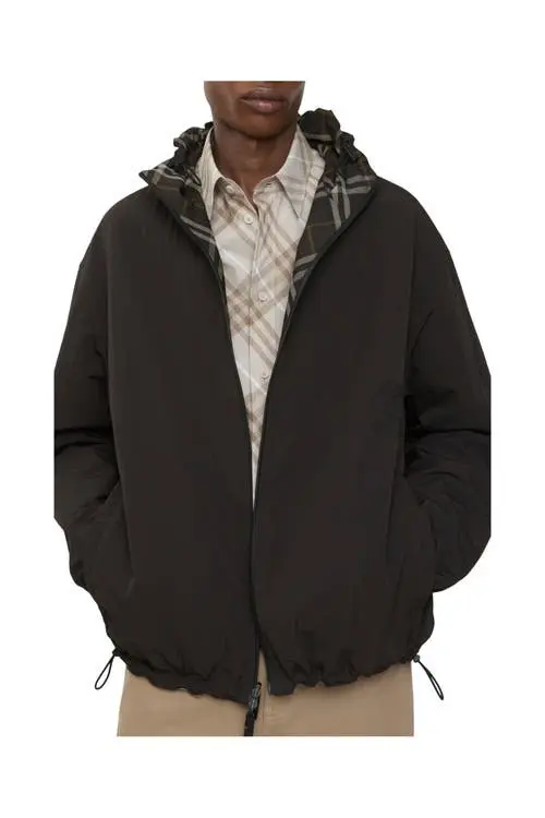 Burberry Reversible Check Hooded Jacket