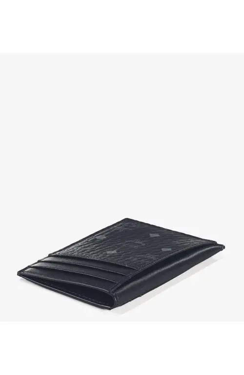 Mcm N/s Card Case In Visetos Original - Black