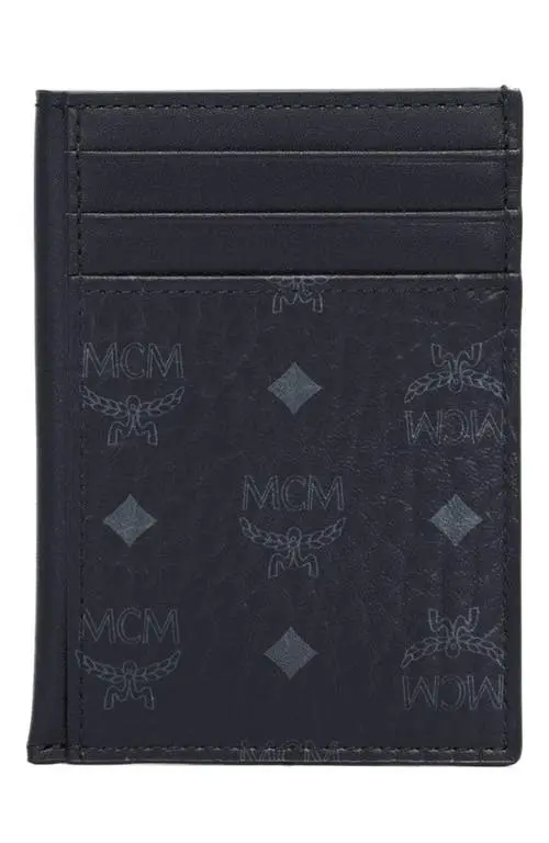 Mcm N/s Card Case In Visetos Original - Black