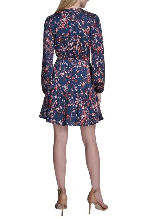 Bcbgmaxazria Printed Ruffle Mini Dress