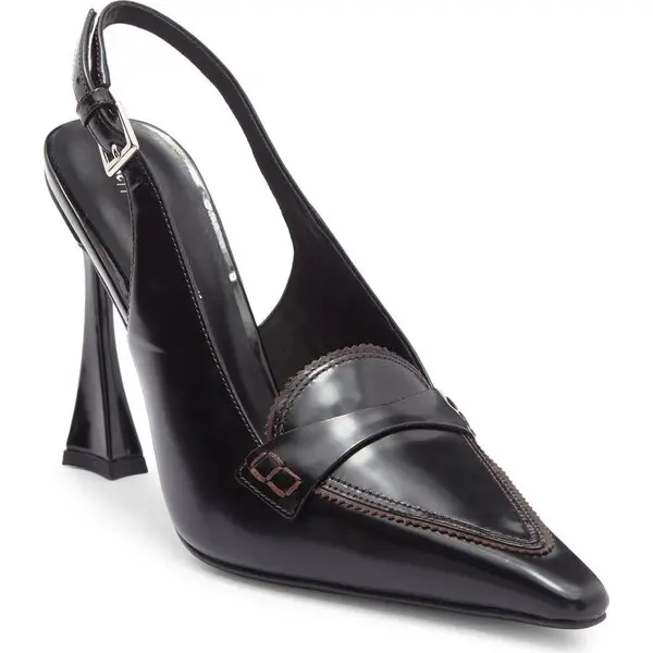Jeffrey Campbell Judicial Slingback Loafer Pumps - Black