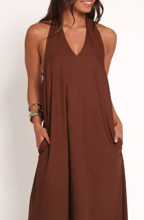 PETAL & PUP Kaida Halter Maxi Dress
