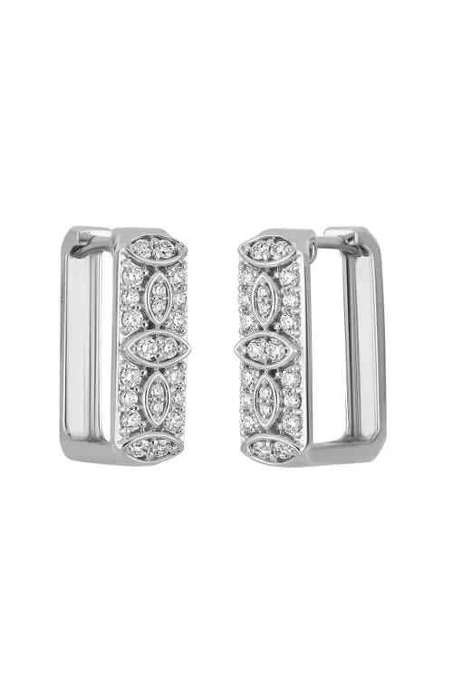 Bony Levy Mika Diamond Square Hoop Earrings - 18k White Gold