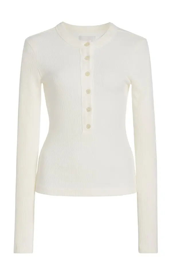 Citizens Of Humanity Varra Cotton Henley Shirt - Ivory