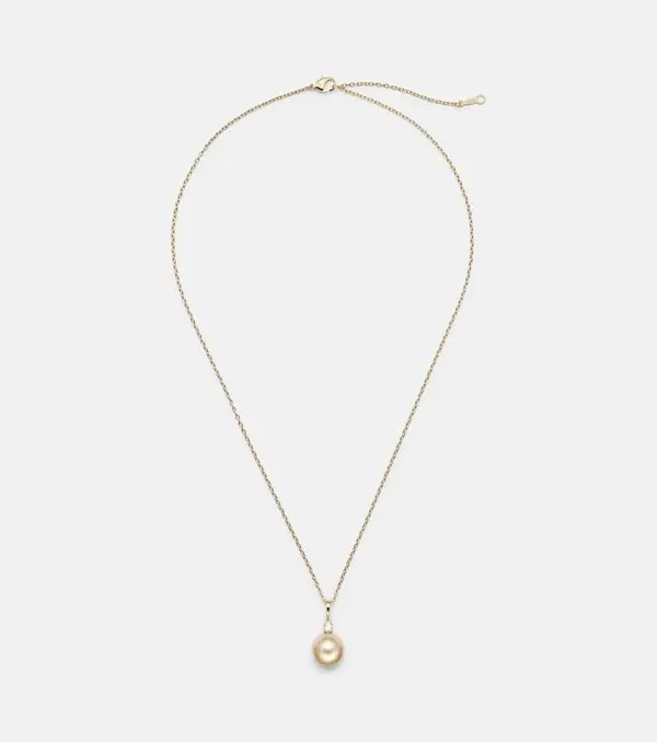 Mikimoto 18kt Yellow Necklace With Akoya Pearl And Diamond - Gold