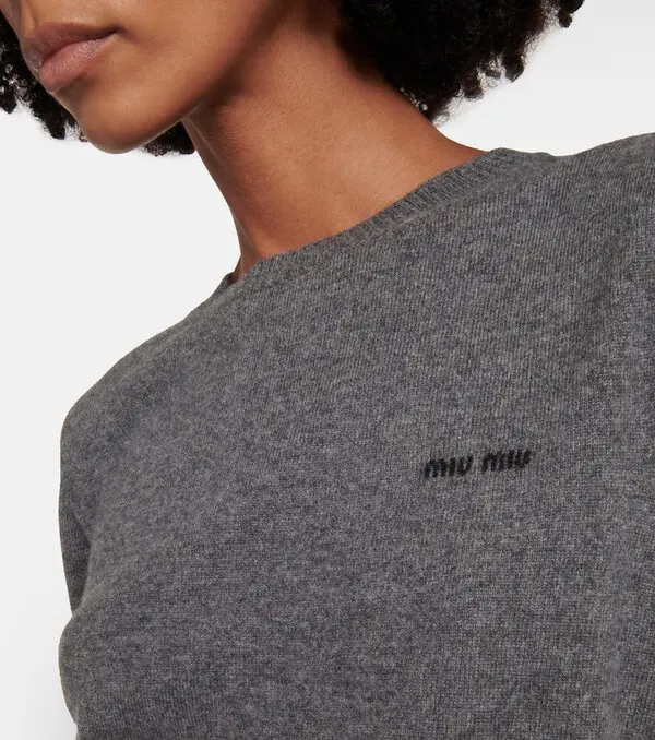 Miu Miu Logo Cashmere Sweater