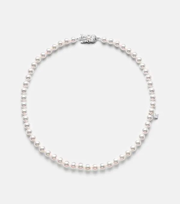 Mikimoto 18kt White Gold Akoya Pearl Necklace - Silver