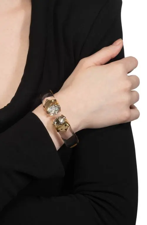 Alexis Bittar Bonbon Crystal Lucite® Hinged Bracelet - Gold