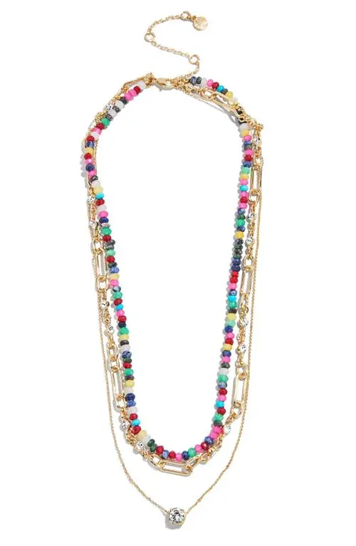 Baublebar Portia Beaded Crystal Pendant Layered Necklace - Gold Multi