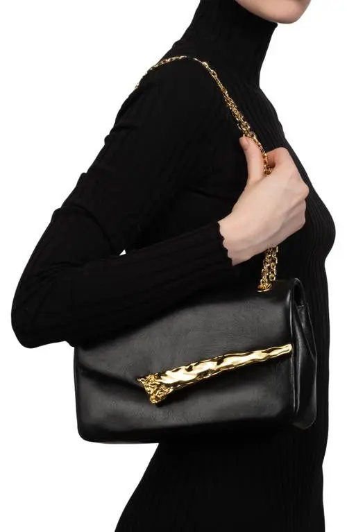 Alexis Bittar Angular Leather Shoulder Bag - Black