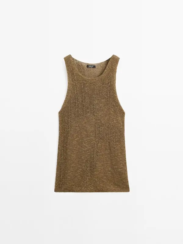 Massimo Dutti Embellished Knit Halter Top