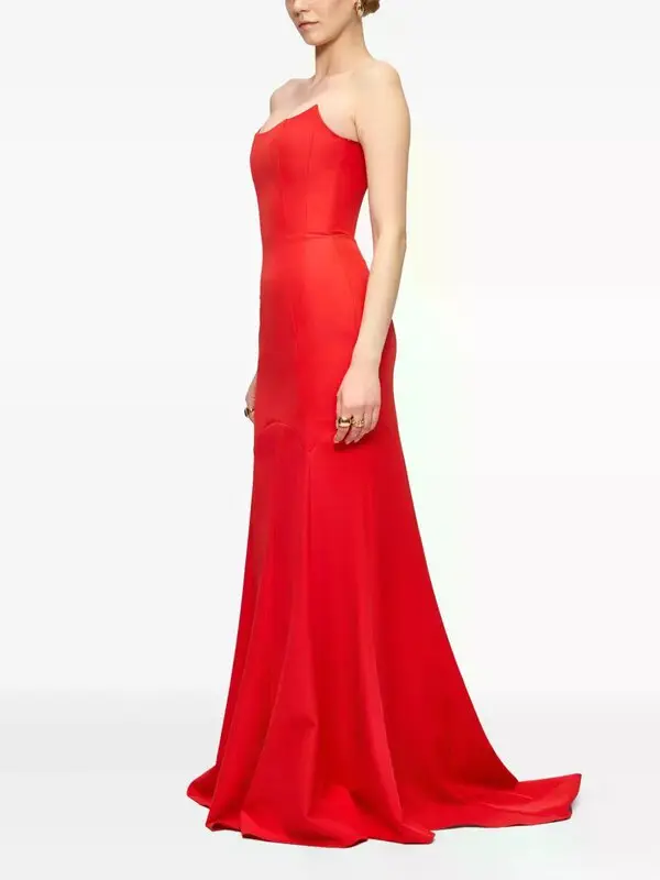 V:PM ATELIER Strapless Fishtail Dress - Red