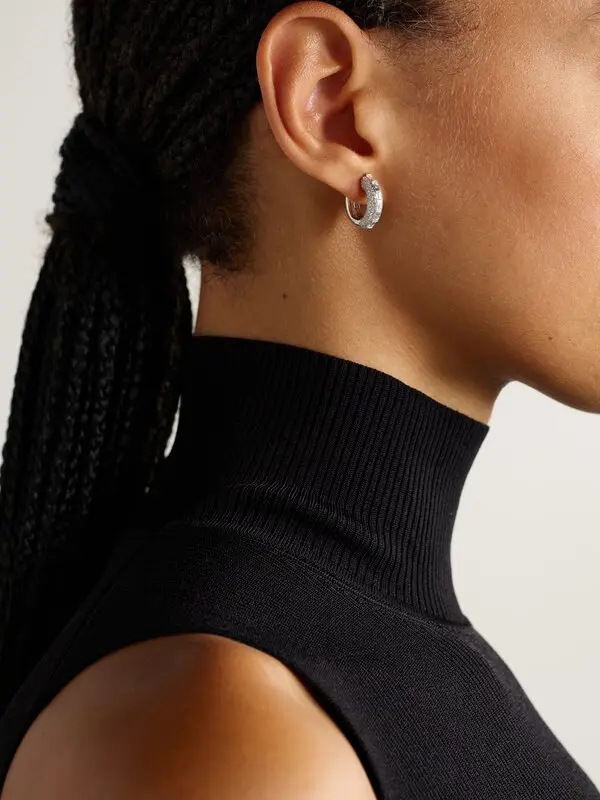 Shay 18-karat White Gold Diamond Hoop Earrings