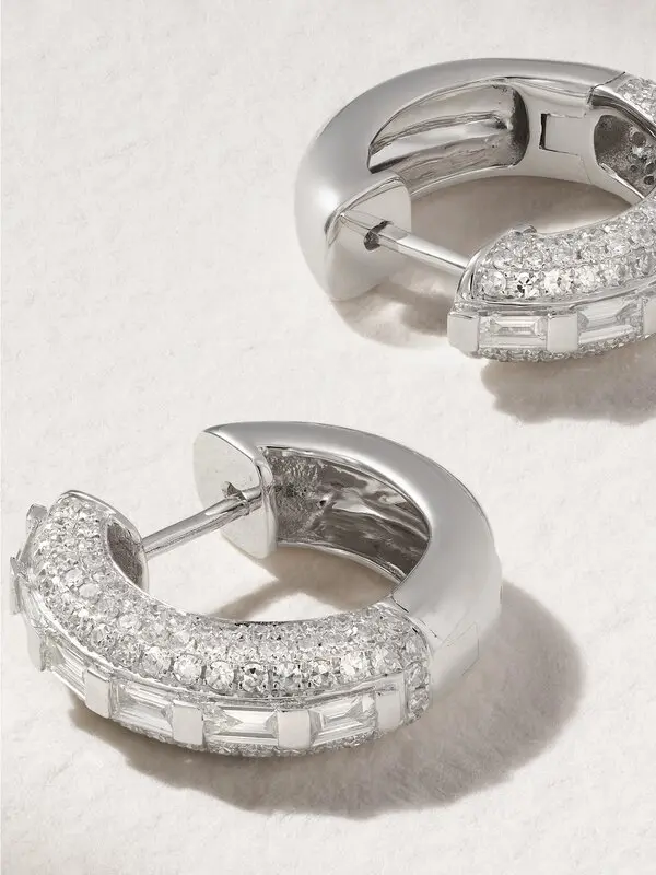 Shay 18-karat White Gold Diamond Hoop Earrings