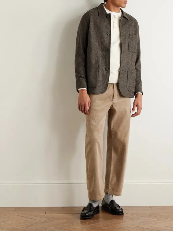 Portuguese Flannel Labura Herringbone Virgin Wool Jacket