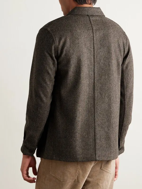 Portuguese Flannel Labura Herringbone Virgin Wool Jacket