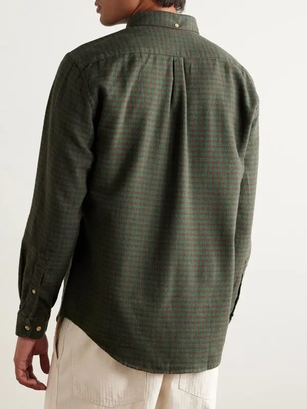 Portuguese Flannel Lago Button-down Collar Checked Cotton-flannel Shirt