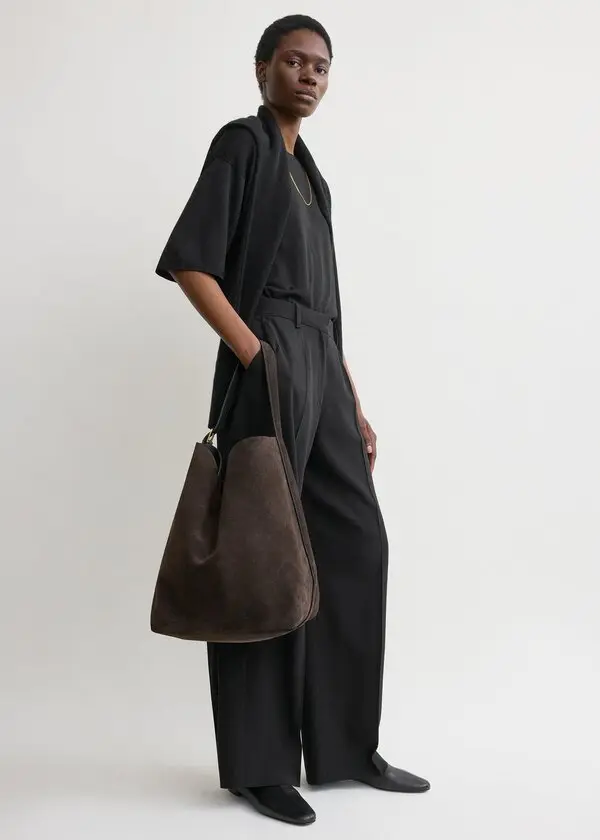 TOTEME Belted Suede Tote - Brown