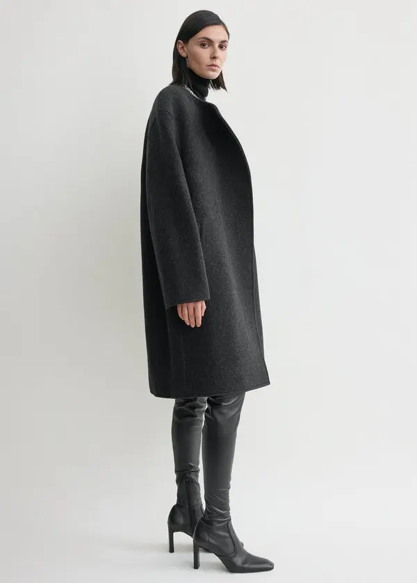TOTEME Collarless Felt Coat