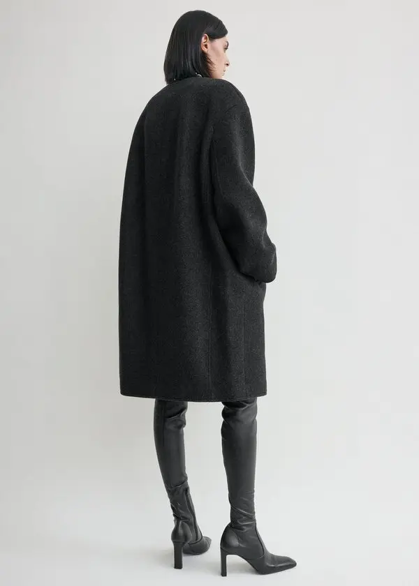 TOTEME Collarless Felt Coat