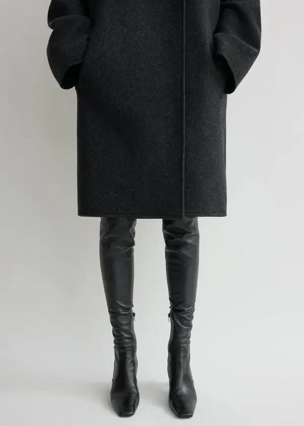 TOTEME Collarless Felt Coat