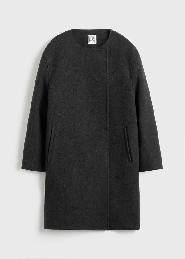 TOTEME Collarless Felt Coat