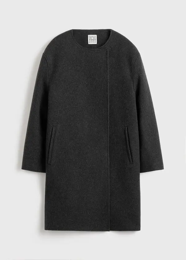 TOTEME Collarless Felt Coat