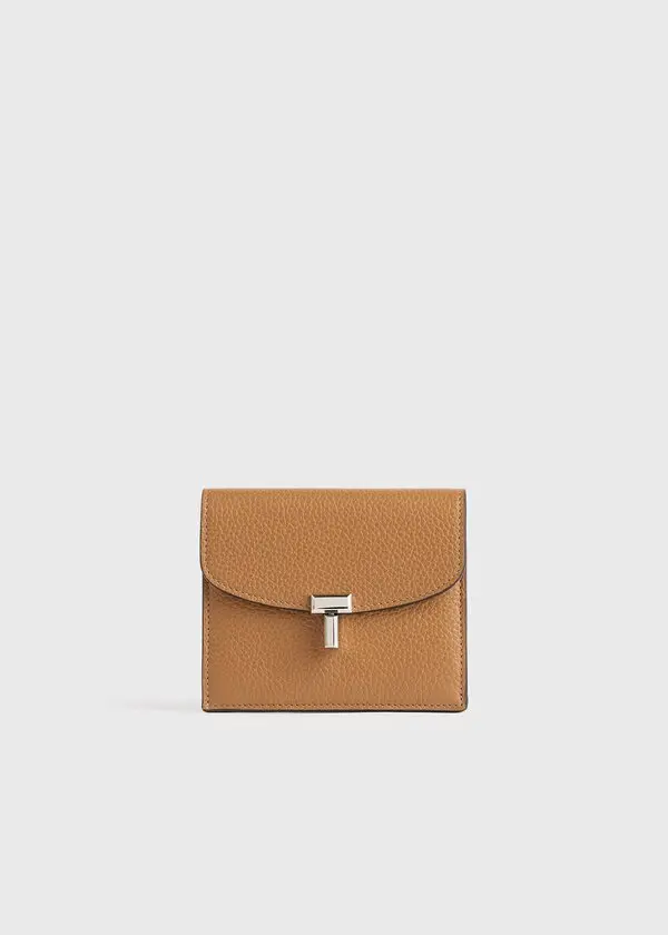 TOTEME T-lock Grained-leather Cardholder - Tan
