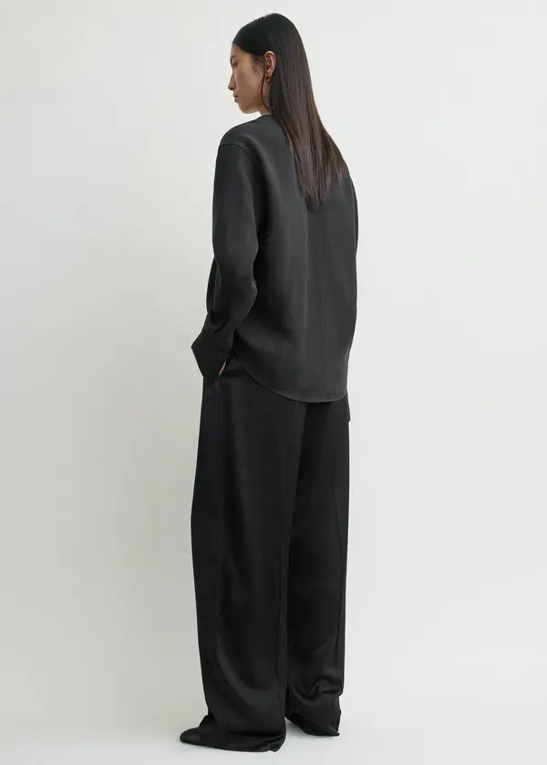 TOTEME Oversized Blouse With Cowl Neckline - Black