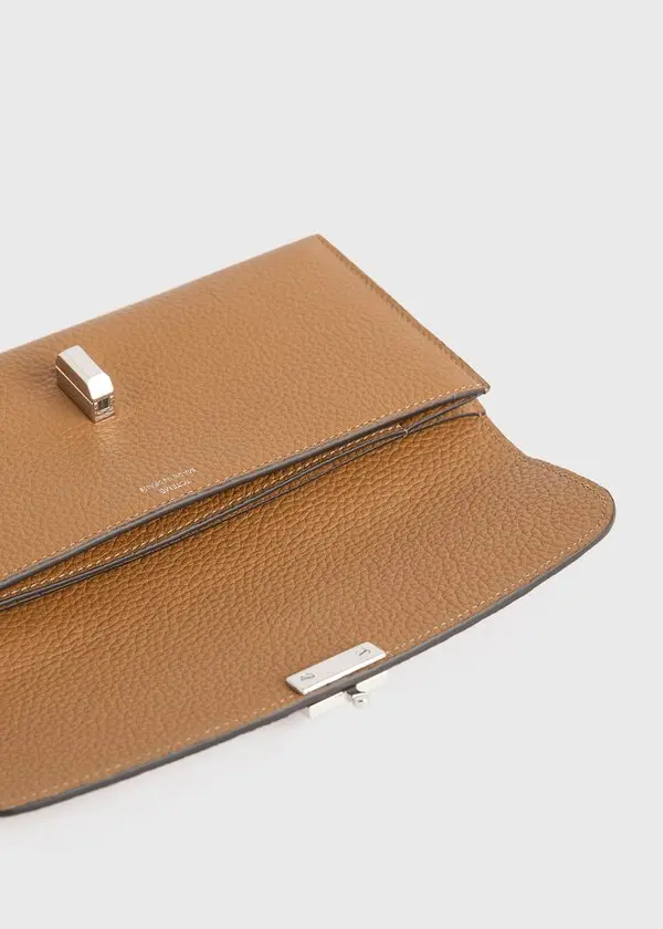 TOTEME T-lock Grained-leather Wallet - Brown