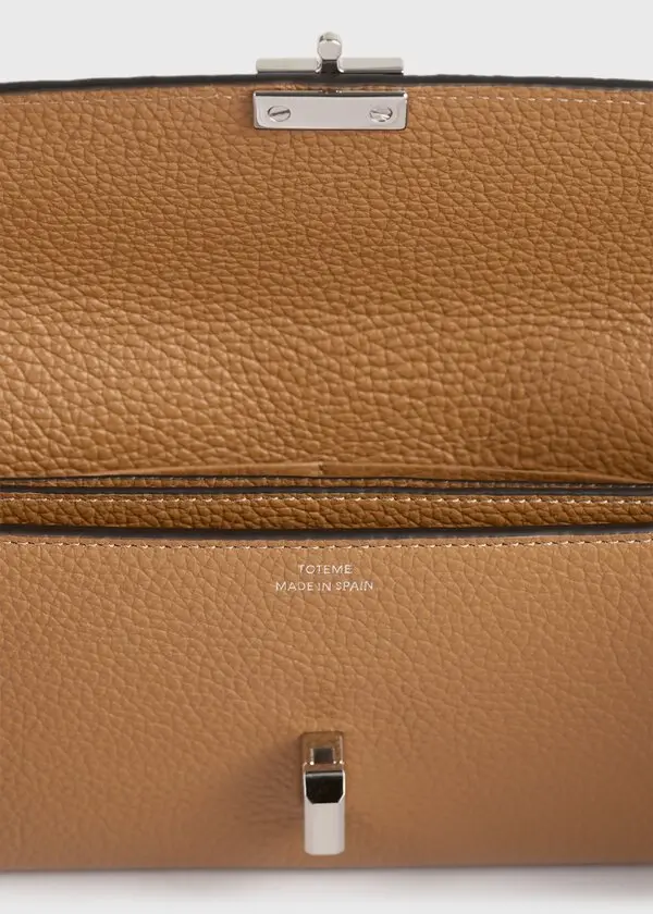 TOTEME T-lock Grained-leather Wallet - Brown