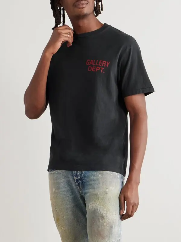 GALLERY DEPT. Souvenir Logo-print Cotton-jersey T-shirt - Black