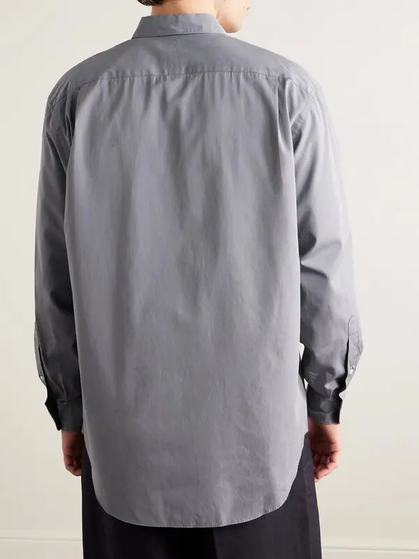 A.PRESSE Cotton And Silk-blend Shirt - Gray