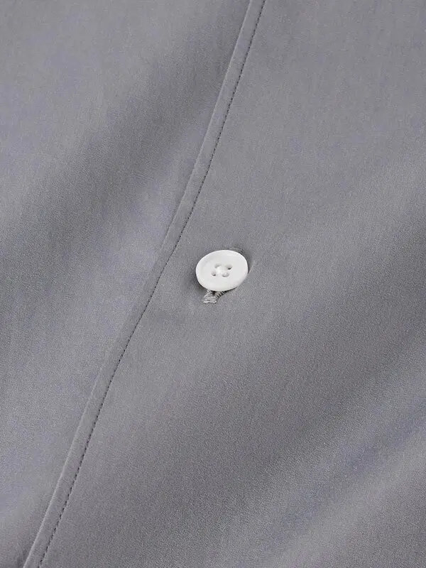 A.PRESSE Cotton And Silk-blend Shirt - Gray