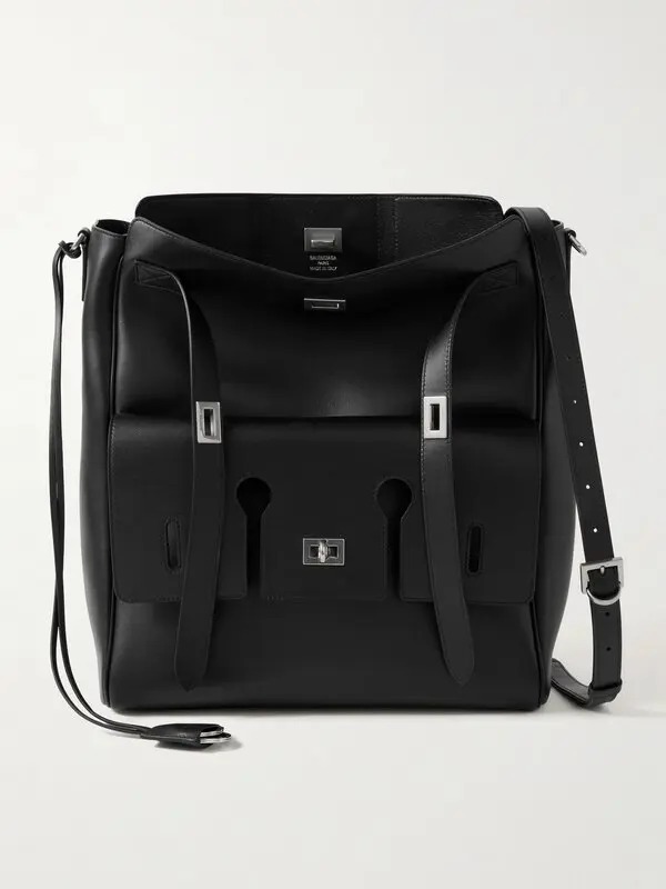 Balenciaga Bel Air Leather Messenger Bag - Black