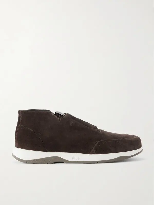 Berluti Echappée Suede Slip-on Sneakers
