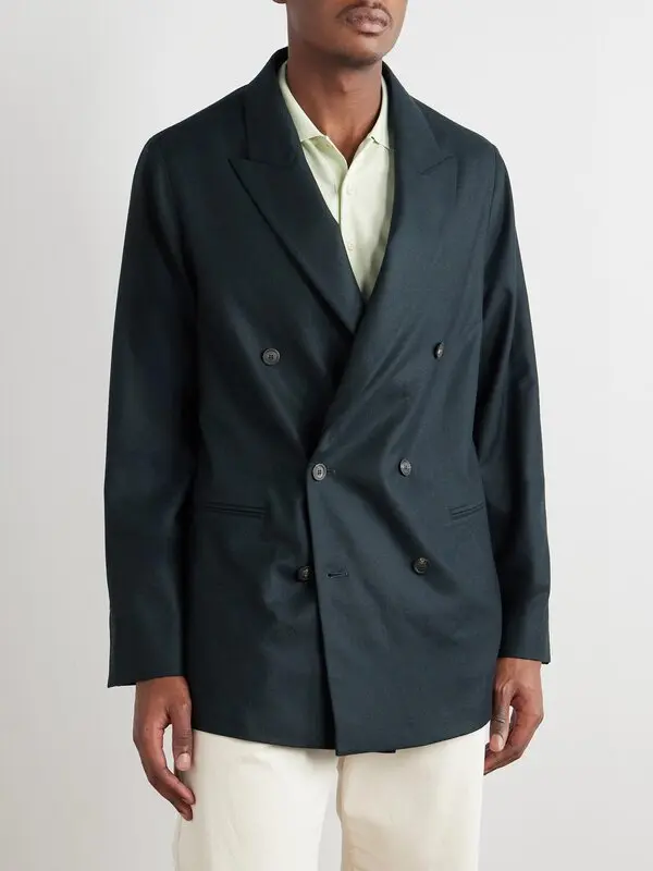 Altea Alain Double-breasted Virgin Wool-blend Flannel Blazer