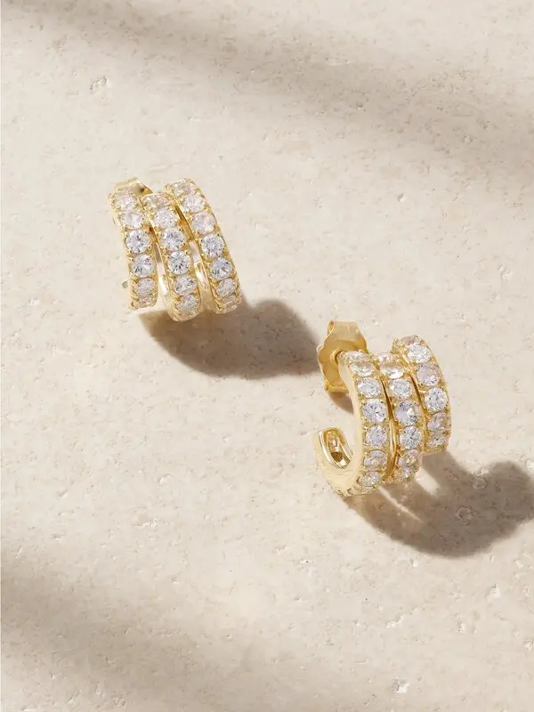 BY PARIAH Classic Sapphire And Diamond Hoop Earrings - Gold