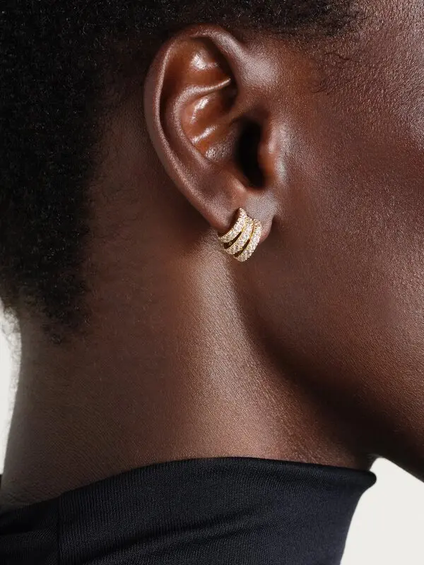 BY PARIAH Classic Sapphire And Diamond Hoop Earrings