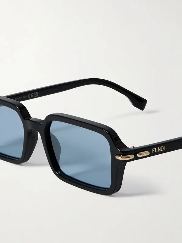 Fendi Selleria Rectangle-frame Sunglasses - Black