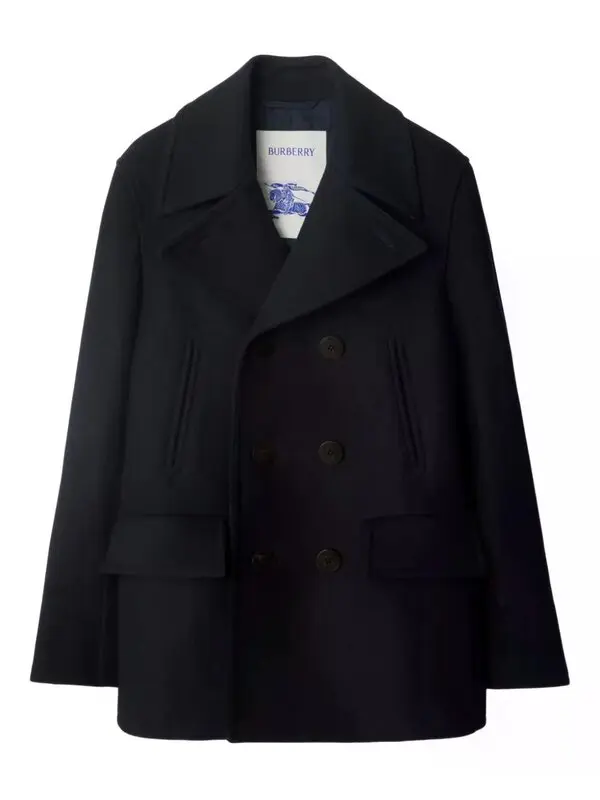 Burberry Double-breasted Pea Coat - Blue