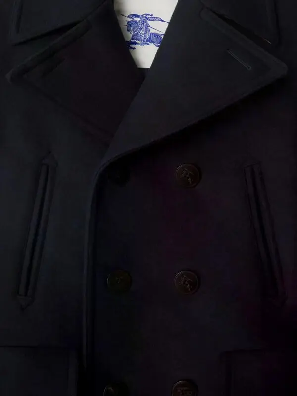 Burberry Double-breasted Pea Coat - Blue