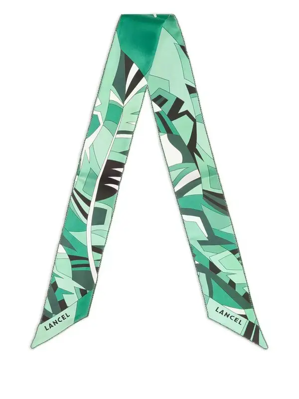 LANCEL Arabesque-motif Silk Headband - Green