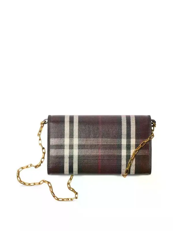 Burberry Highlands Check-pattern Chain Wallet - Red